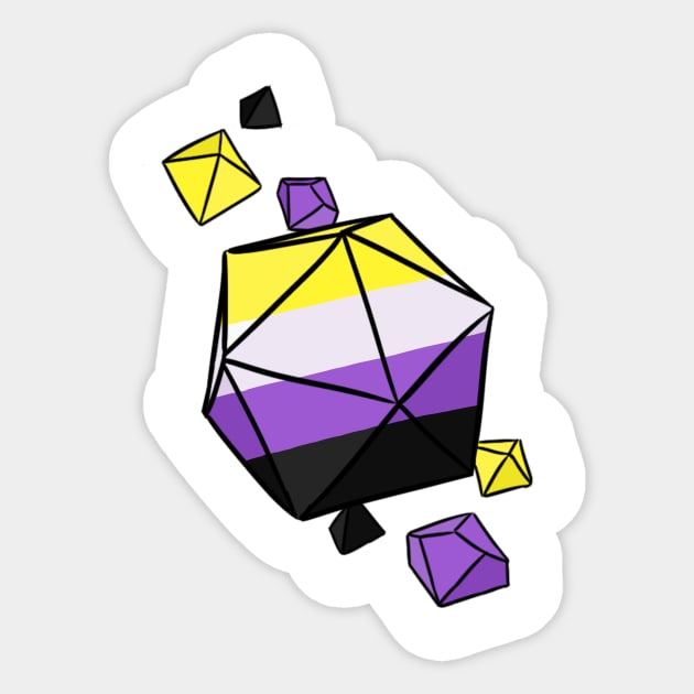 Nonbinary Pride Flag Dice - Dice - Sticker | TeePublic
